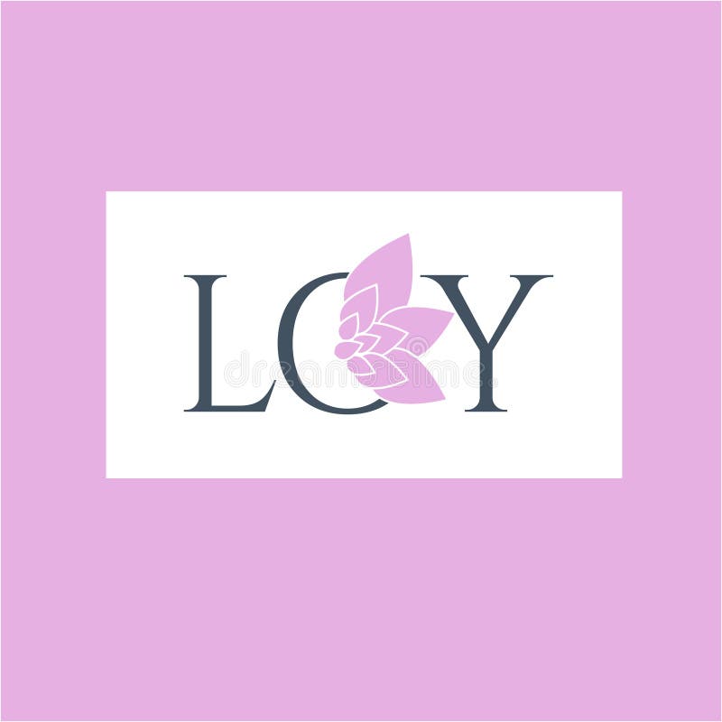 Logo with a Pink Lily and the Name Loy Stock Vector - Illustration of ...