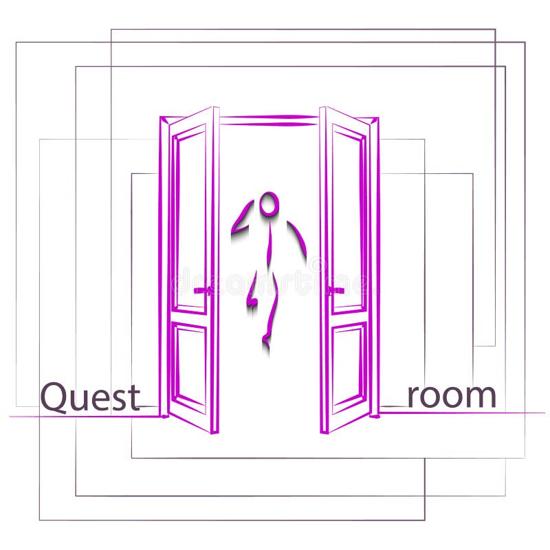 Logo for quest room stock vector. Illustration of light - 62855407
