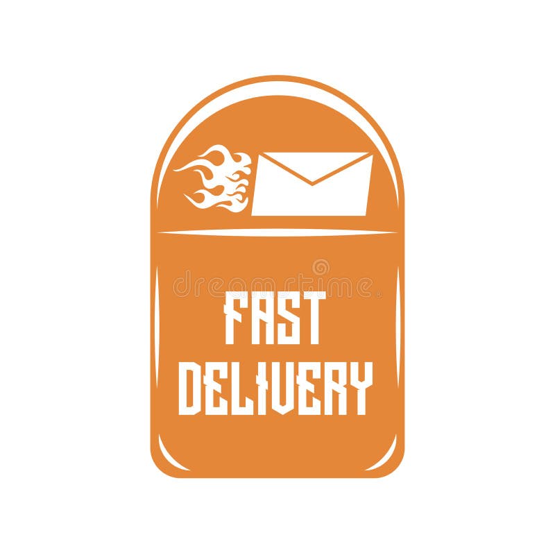 Logo of Quick Delivery of Letters on an Orange Mailbox Stock Vector ...