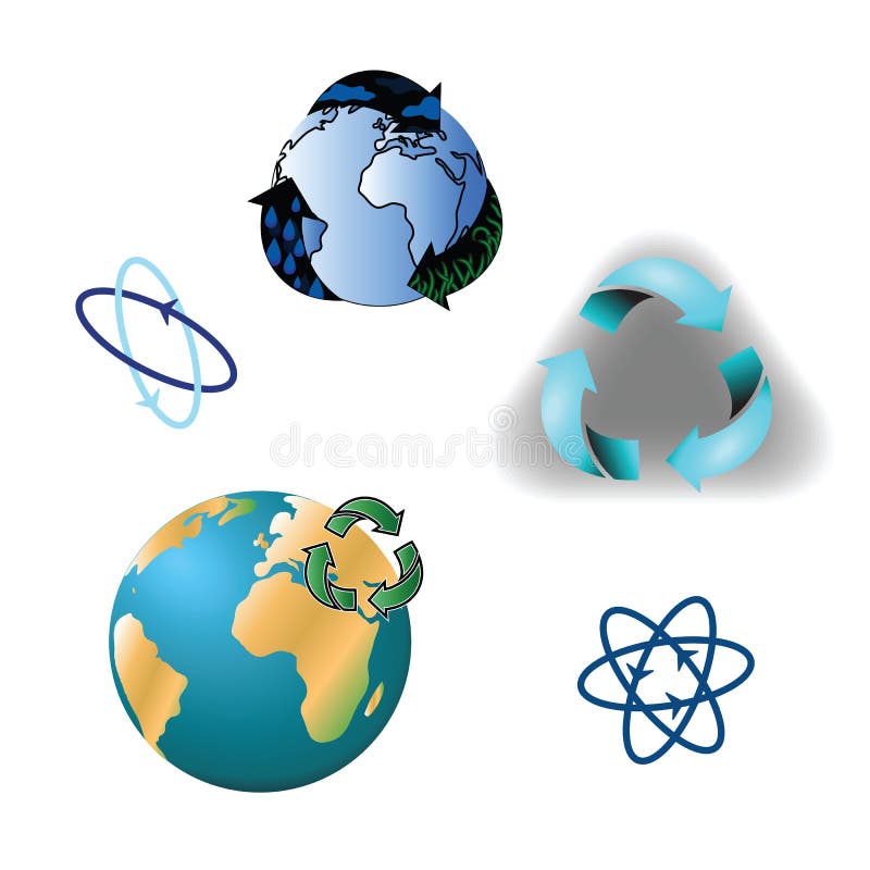 Logo for recycled products stock illustration. Illustration of global ...