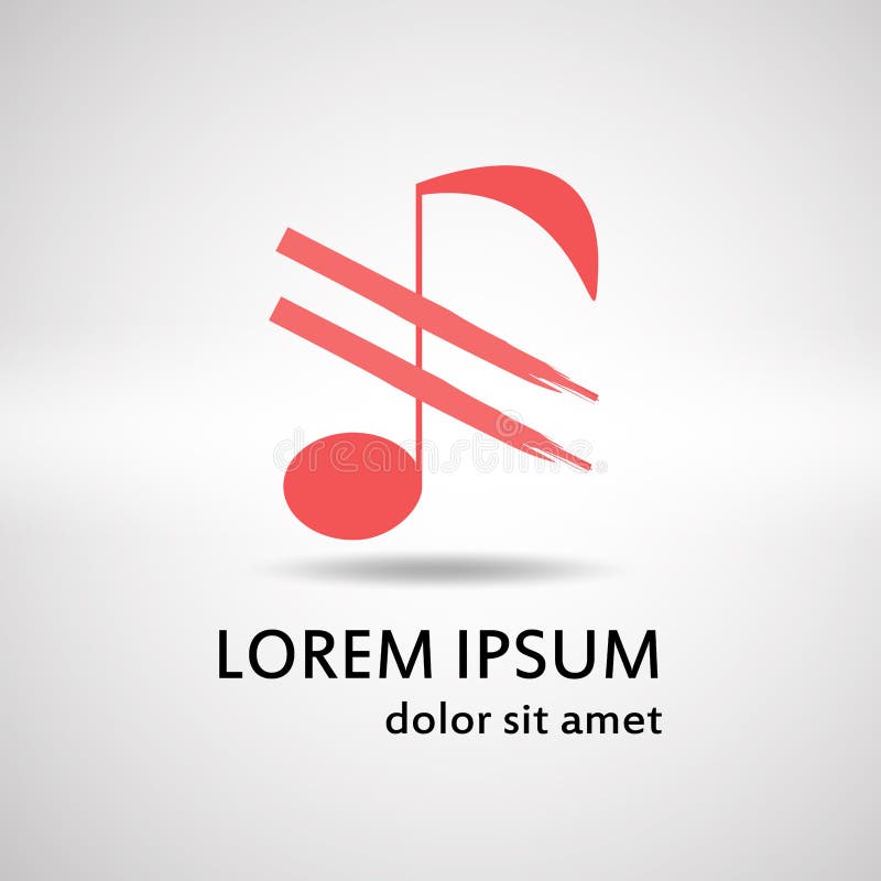 Logo Red Musical Note. Logo Musical Stock Illustration - Illustration ...
