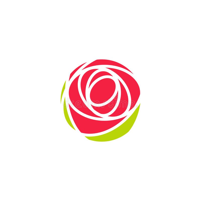 Logo of a Red Rose from Geometric Ellipse Shape Stock Vector ...