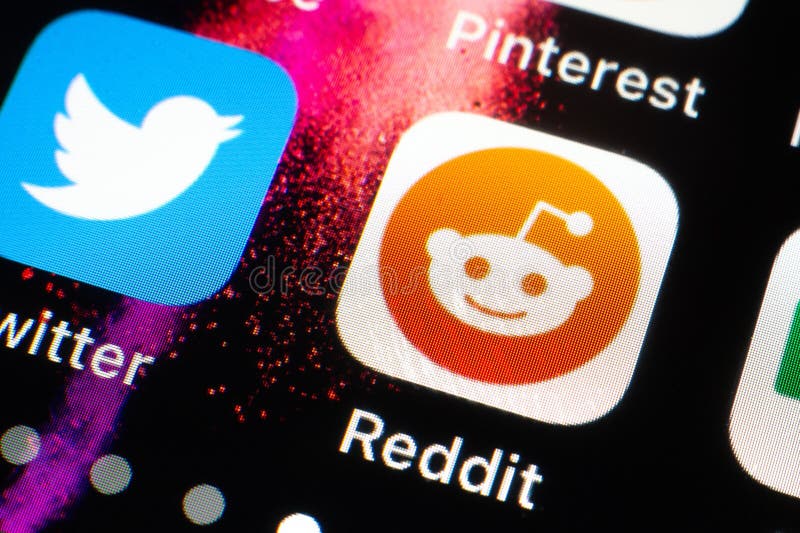 Logo of Reddit Discussion Mobile App on Smartphone with IOS Editorial ...