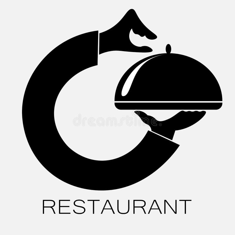 Logo of the Restaurant from the Hands Holding the Dish with the Lid ...