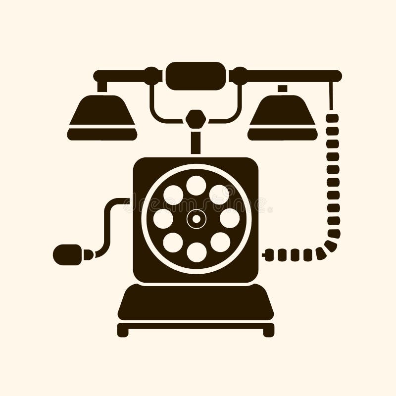 Logo Retro Phone Vector on Light Background Stock Vector - Illustration ...