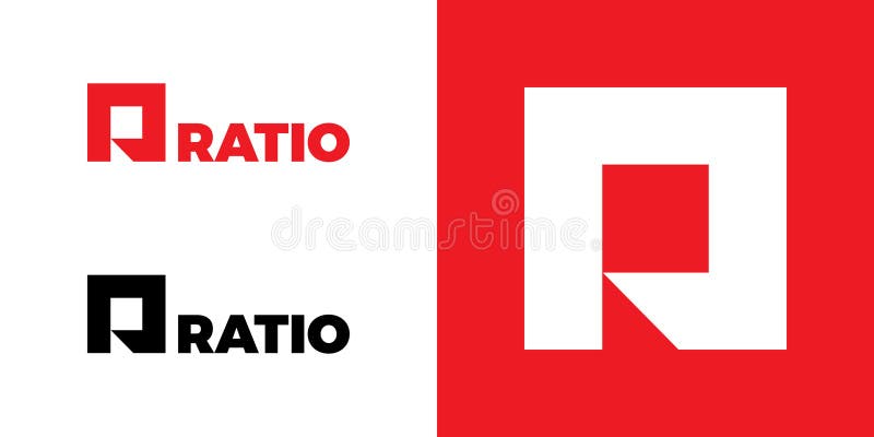 R Geometric Symbol Logo Design with Ratio As Name. Stock Vector ...