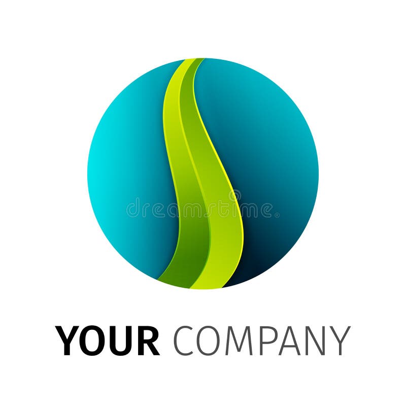 Logo rond bleu et vert illustration de vecteur. Illustration of ...