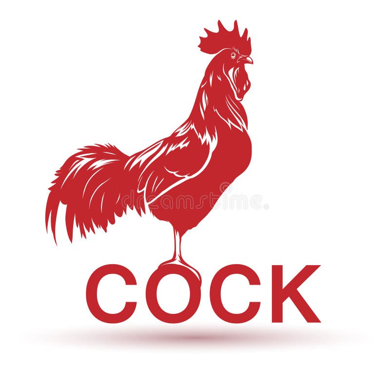 Logo rosso del gallo illustrazione vettoriale. Illustrazione di ...