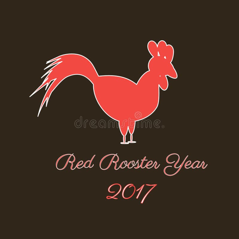 Logo rosso del gallo illustrazione vettoriale. Illustrazione di cinese ...