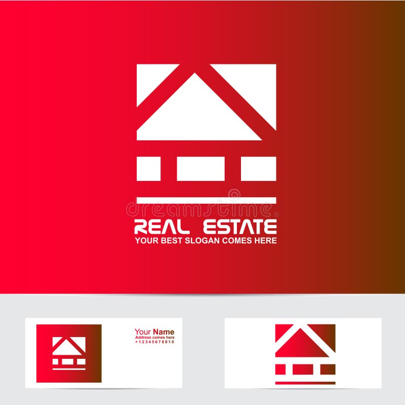 Logo Rouge D'immobiliers De Maison Illustration de Vecteur ...