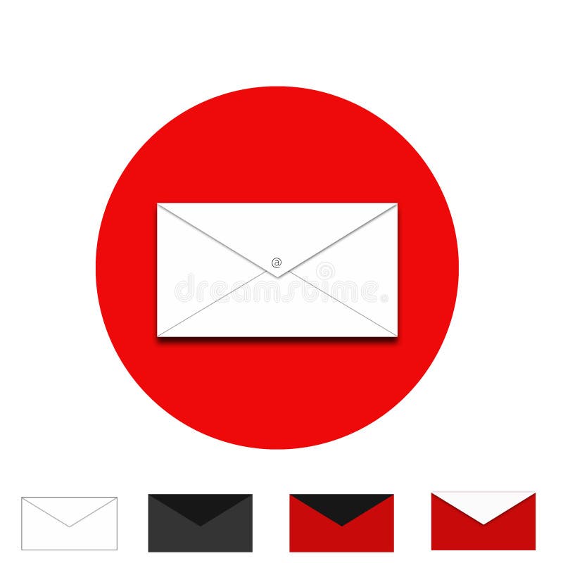 Logo Rouge Et Blanc De Messagerie Combinee Illustration Stock ...