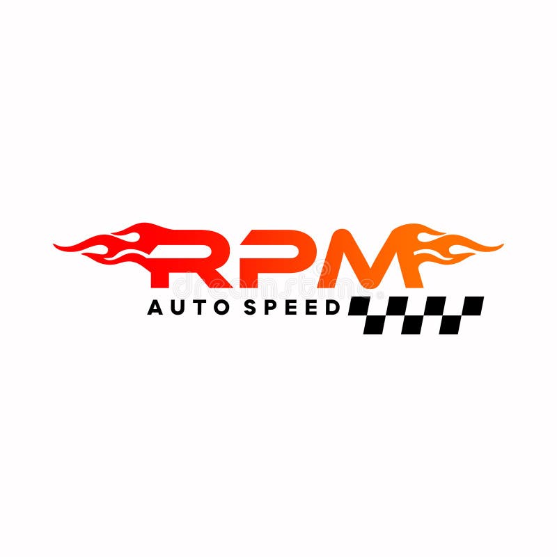 Logo RPM Auto Speed with Fire Design Vector Illustration Stock Vector ...
