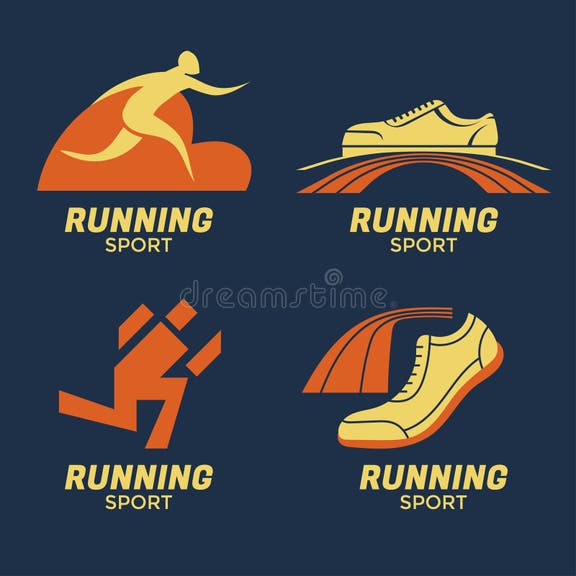 Set of Running Emblem for Sports Club or Tournament Stock Vector ...