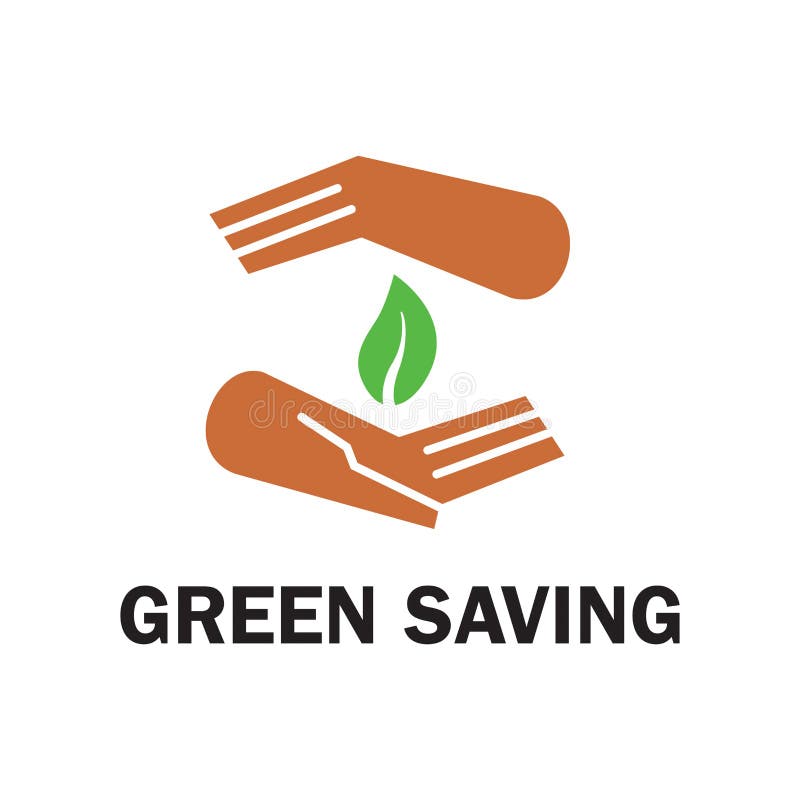 Logo Save Greens. Stylized Hands Protect the Green Sprout Stock Vector ...