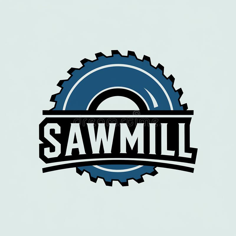 A Logo for a Sawmill with a Large Saw Blade in the Middle. Stock ...