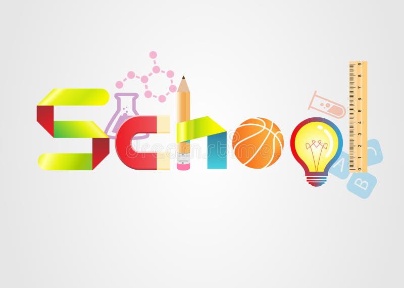 Logo of School Text. Elements are Layered Separately in Vector File ...