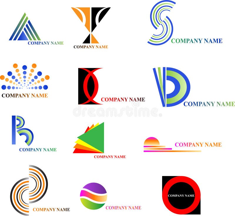 2d logo icon set stock vector. Illustration of logotype - 13716828