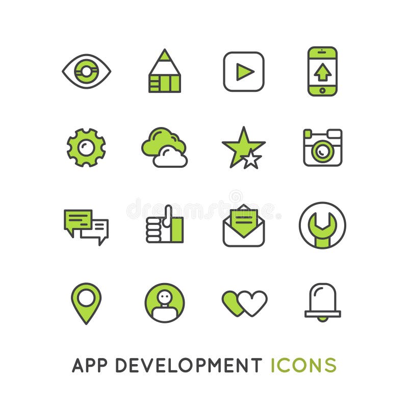 Logo Set for Mobile or Laptop Application Service for User Access Stock ...