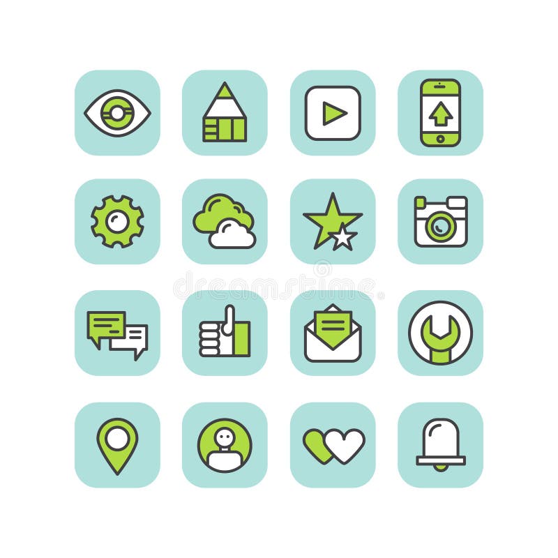 Logo Set for Mobile or Laptop Applications Stock Illustration ...