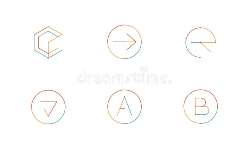 Logo Set, Thin Line Clean Style Stock Vector - Illustration of concept ...