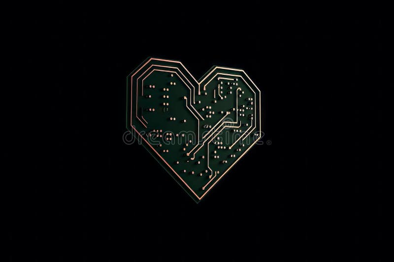 Heart in circuit board stock vector. Illustration of motherboard ...