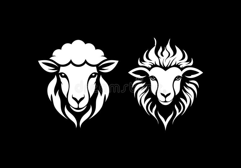 Logo Sheep Black and white stock vector. Illustration of livestock ...