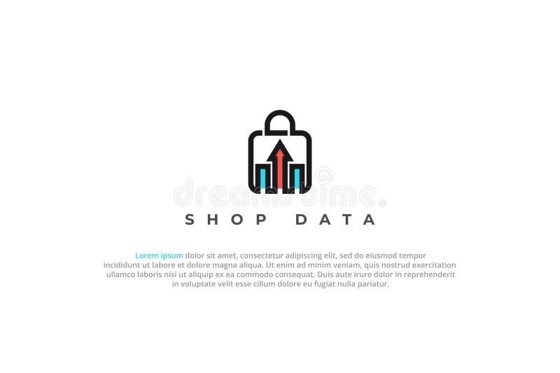 Logo Shopping Bag and Chart Stock Illustration - Illustration of store ...