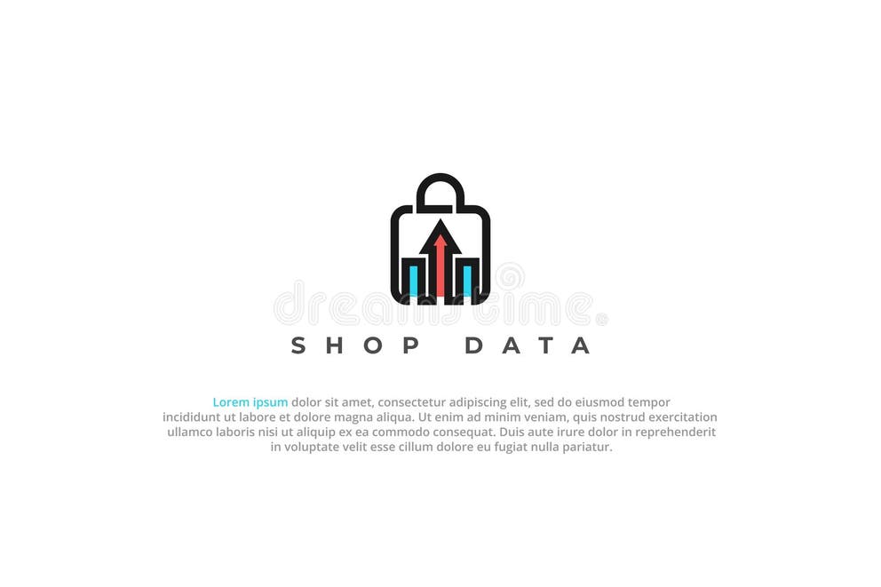 Logo Shopping Bag and Chart Stock Illustration - Illustration of store ...
