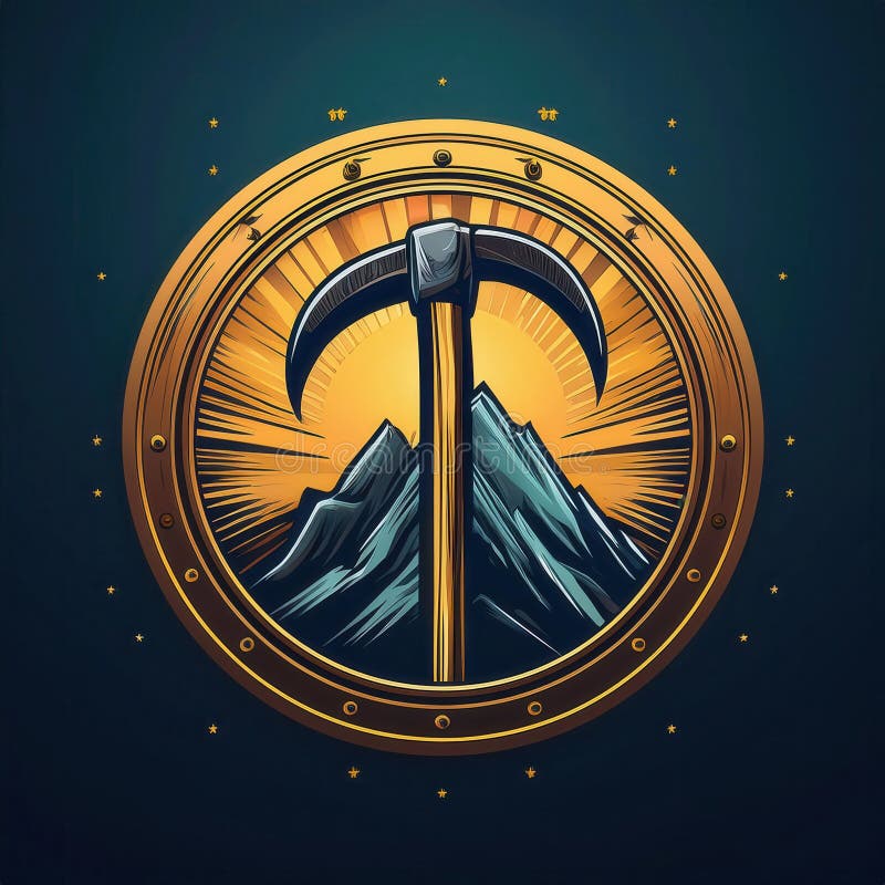 Firefly Logo Features a Pickaxe and Nugget with Mountains in the ...
