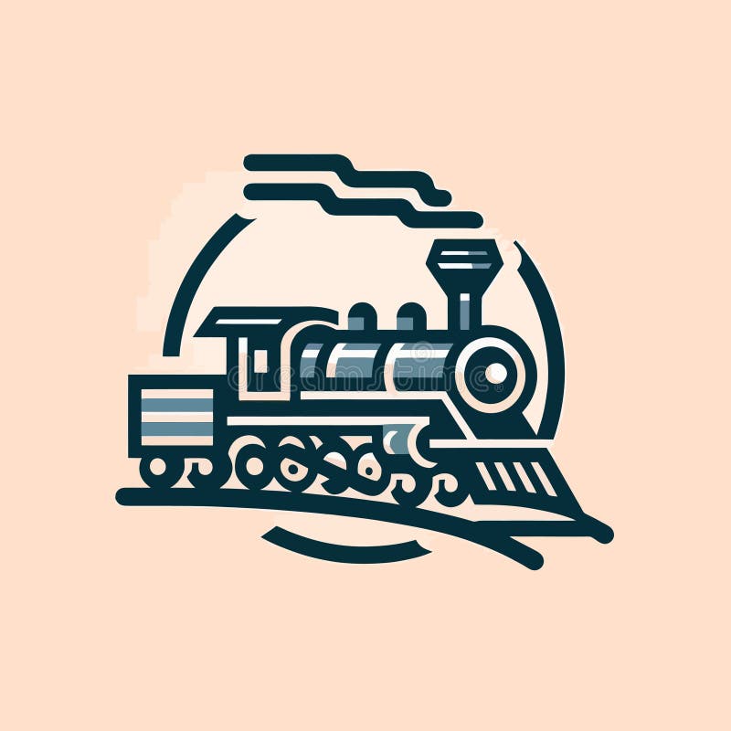 Logo Showcases a Train Design Flat Style in Vibrant Vector Graphics ...