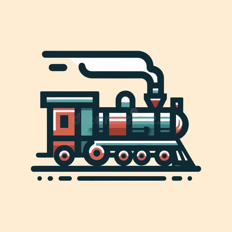 Logo Showcases a Train Design Flat Style in Vibrant Vector Graphics ...