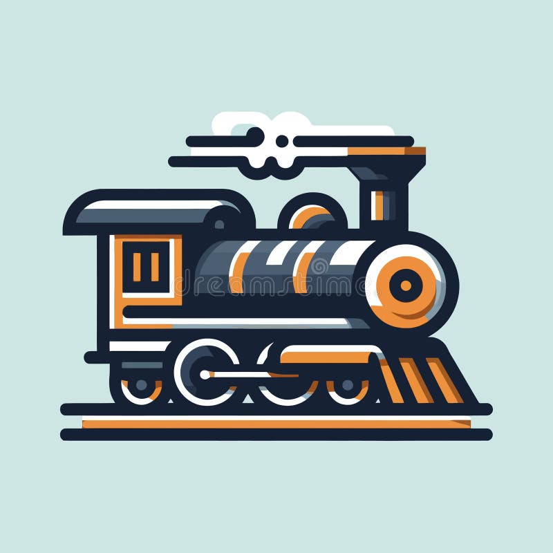 Logo Showcases a Train Design Flat Style in Vibrant Vector Graphics ...