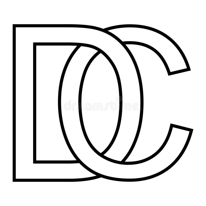 Logo Sign Dc Cd, Icon Sign Interlaced, Letters D C Stock Vector ...