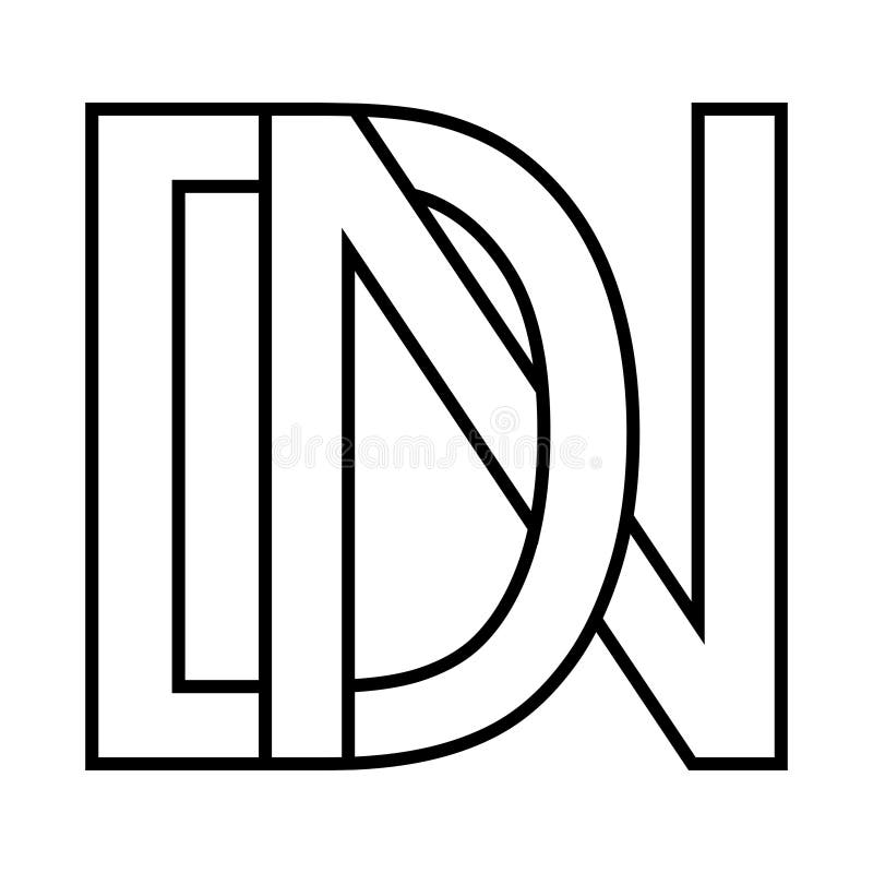 Logo Sign Dn Nd Icon Sign, Dn Interlaced Letters D N Stock Vector ...