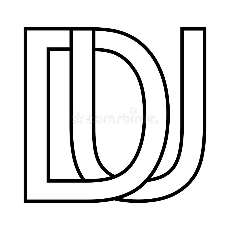Logo Sign Du Ud Icon Nft Du Interlaced Letters D U Stock Vector ...