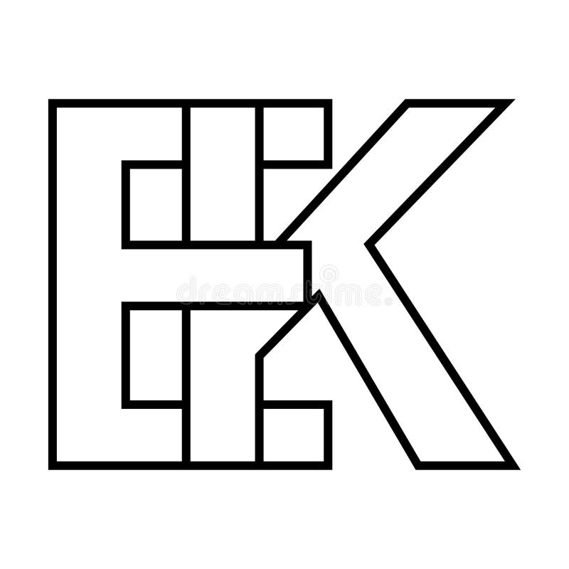 Logo Sign Ek and Ke Icon Sign Interlaced Letters K, E Vector Logo Ek ...
