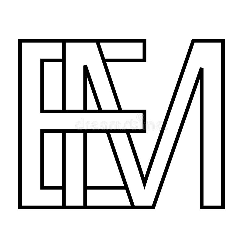 Logo Sign Em and Me Icon Sign Interlaced Letters M, E Vector Logo Em ...
