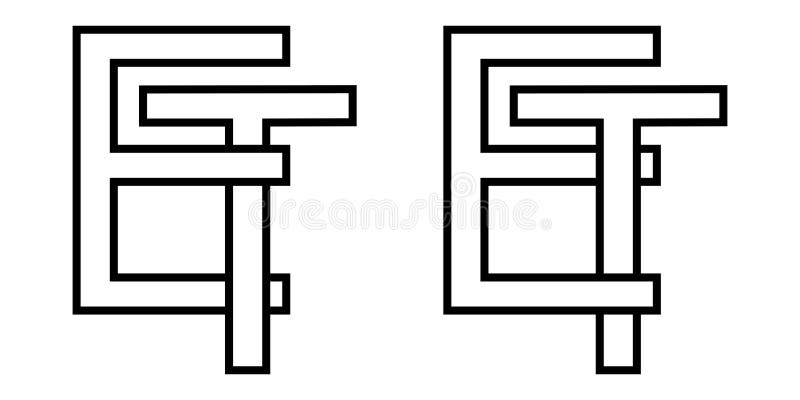 Logo Sign Et Te Icon Sign Interlaced Letters T, E Vector Logo Et, Te ...