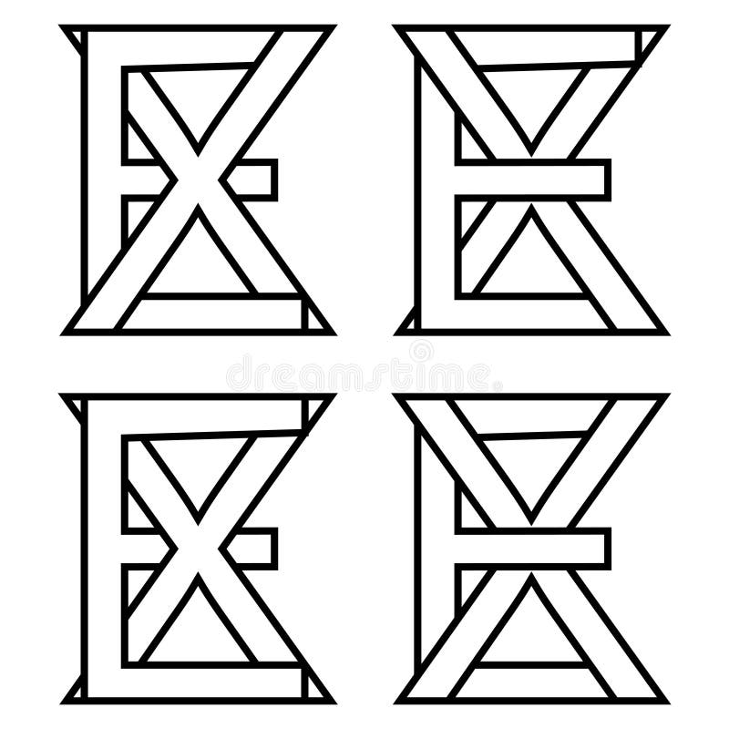 Logo Sign Ex Xe Icon Sign Interlaced Letters X, E Vector Logo Ex, Xe ...