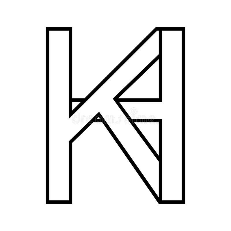 Logo Sign Kh Hk, Icon Double Letters Logotype H K Stock Vector ...
