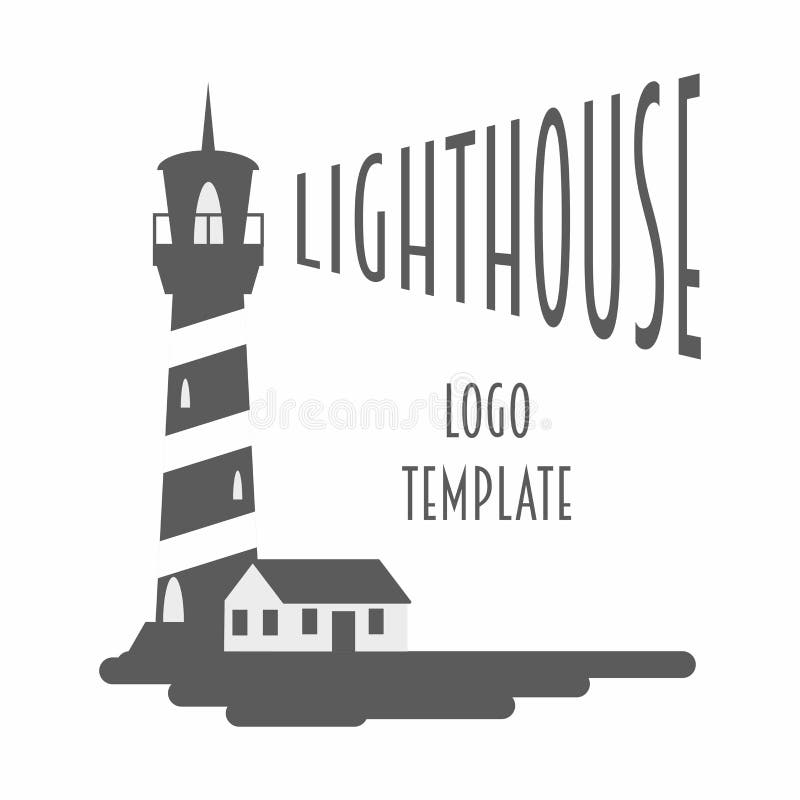 Vector Sign, Symbol or Logo Design Concept with Lighthouse and Ribbon ...