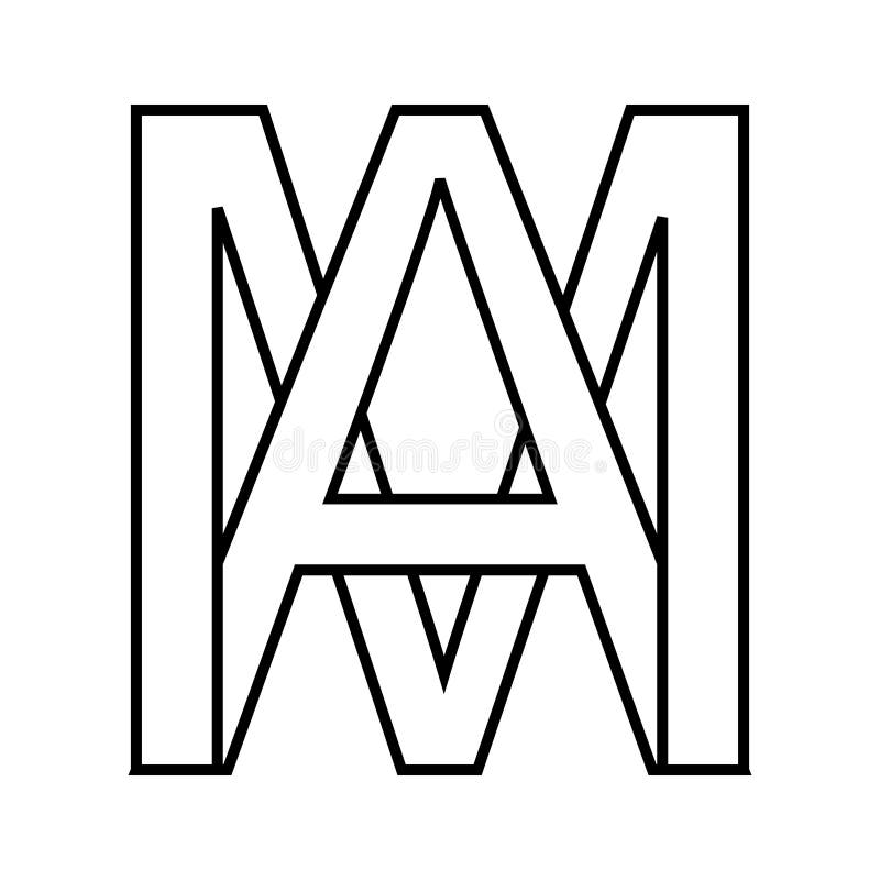 Logo Sign am, Ma Icon Sign Interlaced Letters a, M Vector Logo am, Ma ...