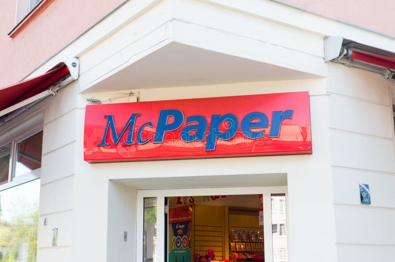 Logo and sign of McPaper. editorial stock image. Image of german ...