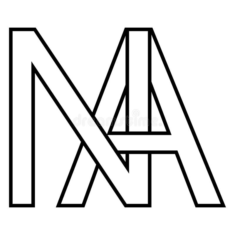 Logo Sign Na an Icon Double Letters Logotype N a Stock Vector ...