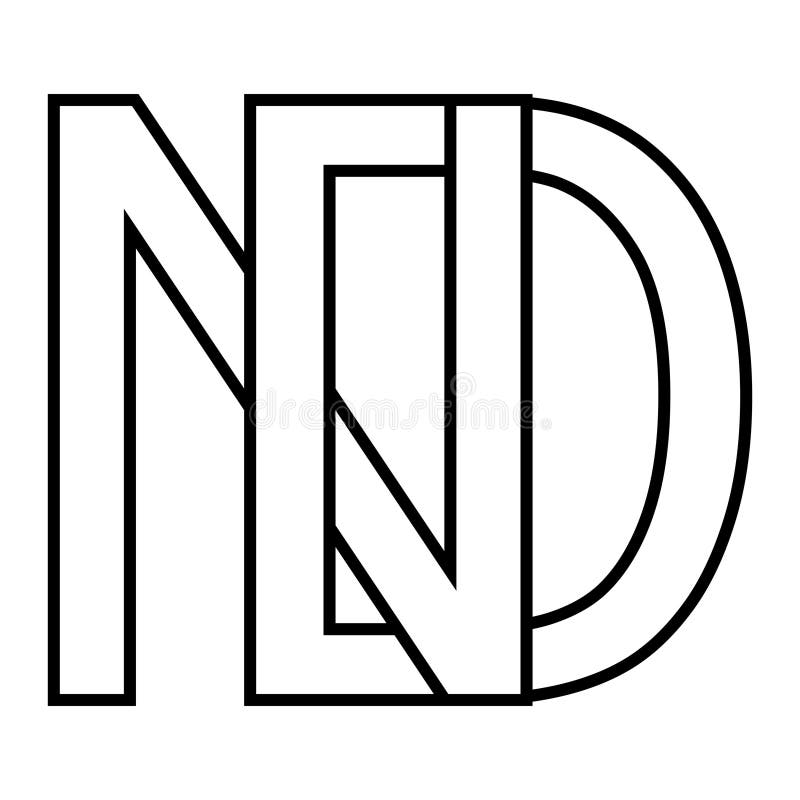 Logo Sign Nd Dn Icon Double Letters Logotype N D Stock Vector ...