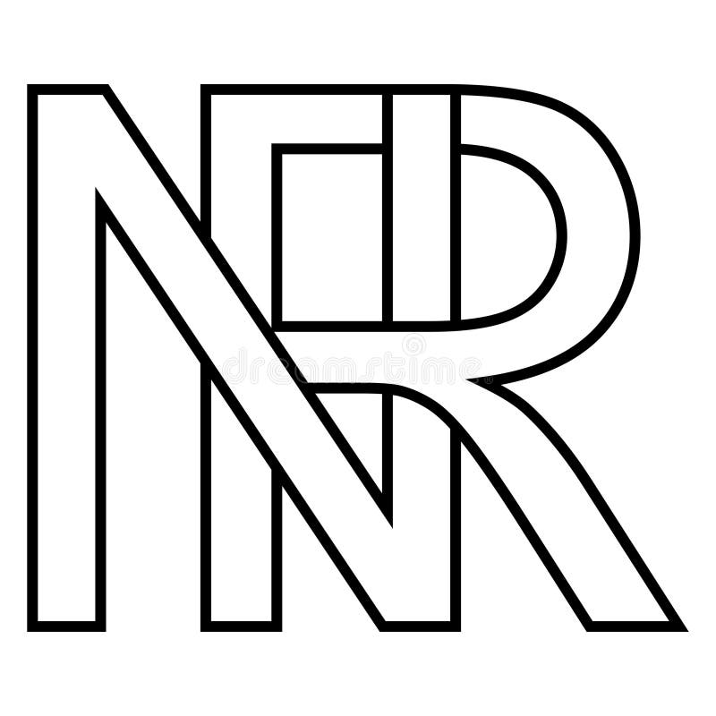 Logo Sign Nr Rn Icon Double Letters Logotype N R Stock Vector ...