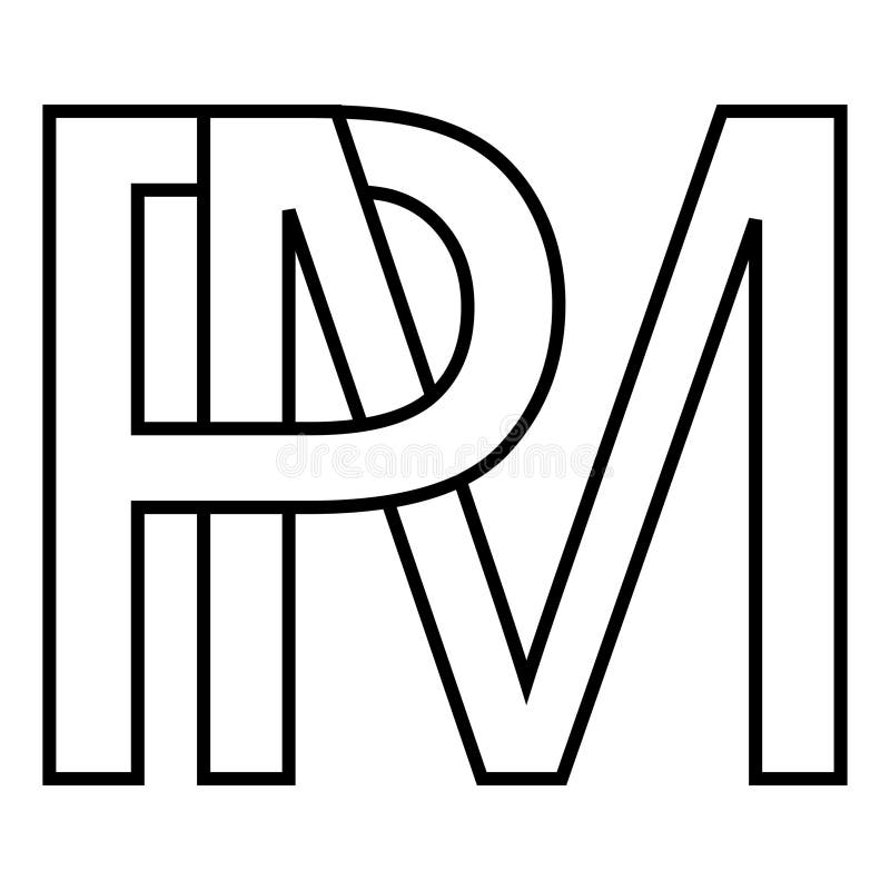Logo Sign Pm, Mp Icon Double Letters Logotype P M Stock Vector ...