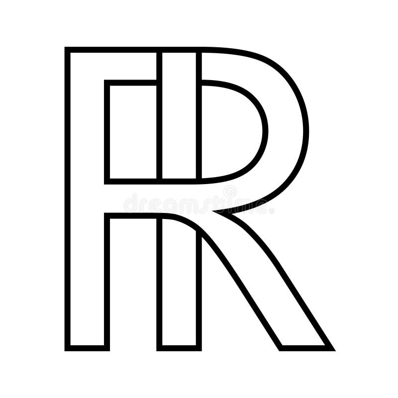 Logo Sign Ri Ir Icon Double Letters Logotype R I Stock Vector ...