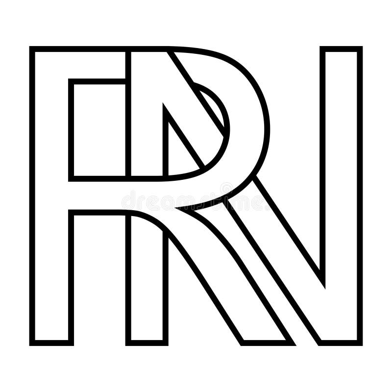 Logo Sign Rn Nr Icon Double Letters Logotype R N Stock Illustration ...