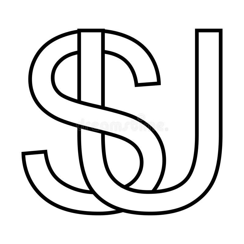Logo Sign Su Us Icon, Double Letters Logotype U S Stock Vector ...